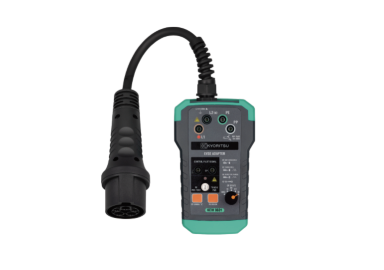 【共立電気計器】EV普通充電器(EVSE)の動作チェックを簡単にする 試験用アダプタ『EVSEアダプタ KEW 8601』